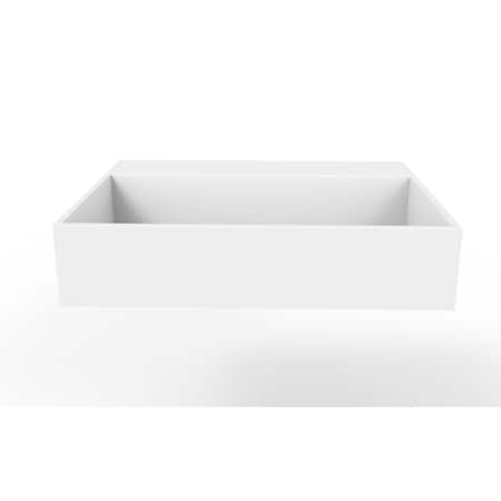 Castello Usa Juniper 24” Solid Surface Wall-Mounted Bathroom Sink in White with No Faucet Hole ...